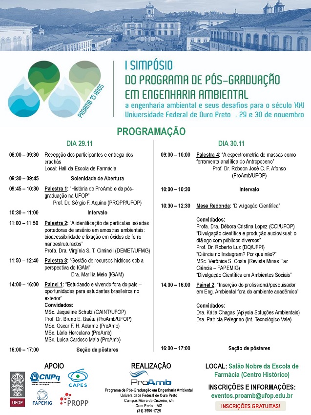 I Simpósio Do Programa De Pós Graduação Em Engenharia Ambiental